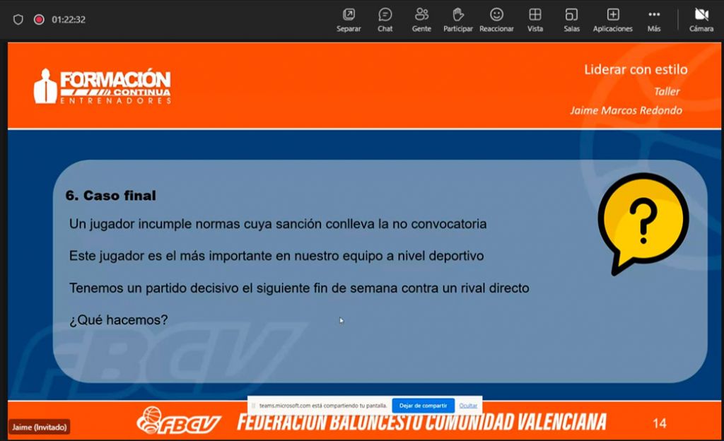 Jaime Marcos abordó el liderazgo y sus estilos - FBCV